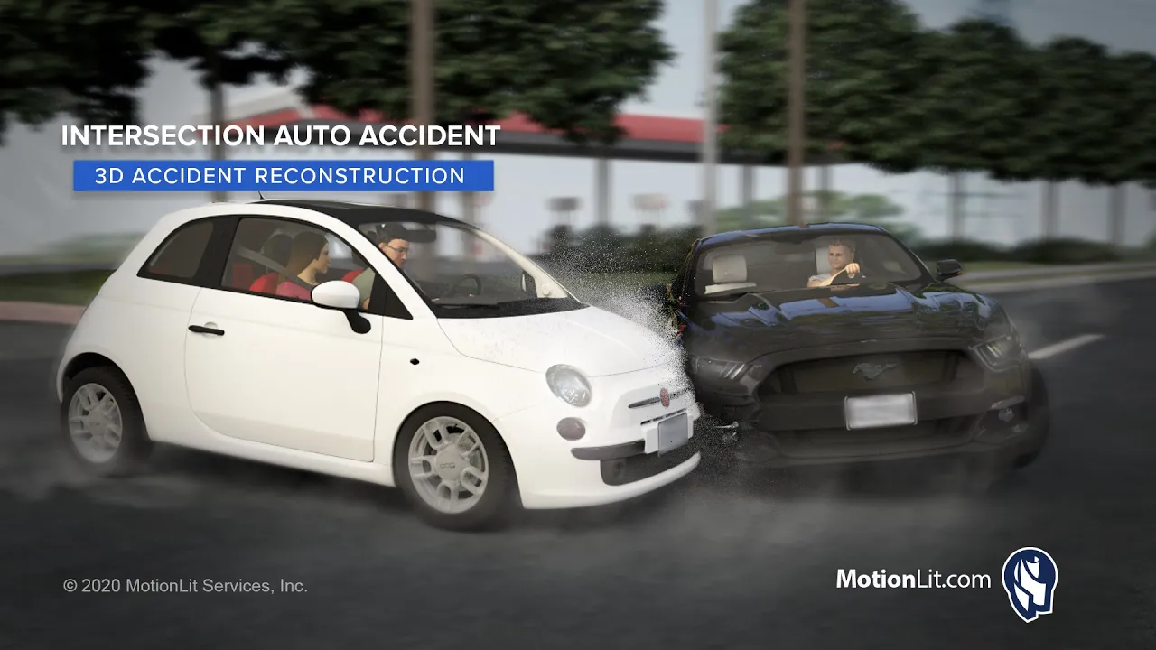 MotionLit 3D Animation Portrays Intersection Auto Accident - MotionLit